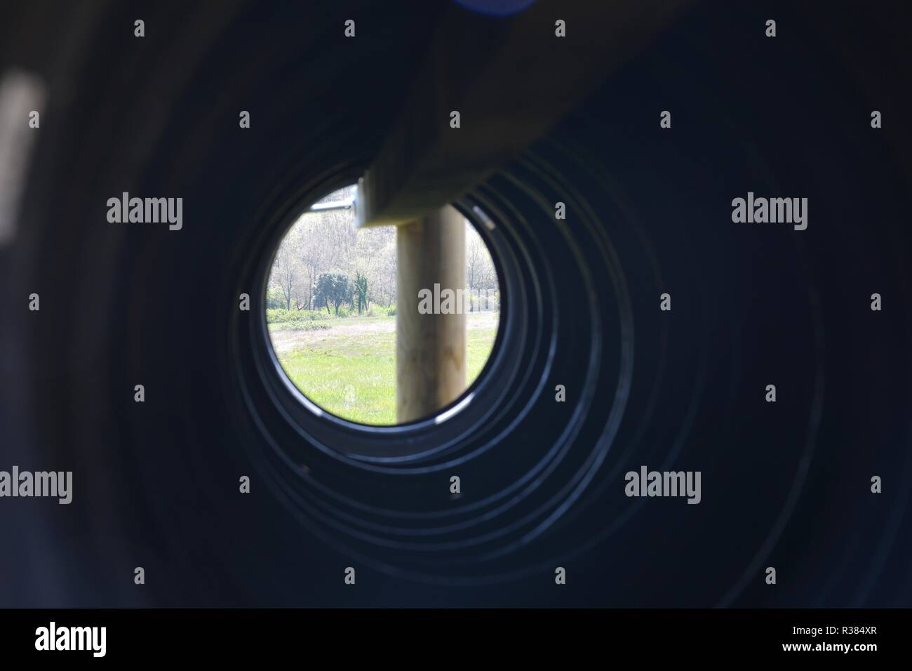 the field seen through a tube Stock Photo - Alamy