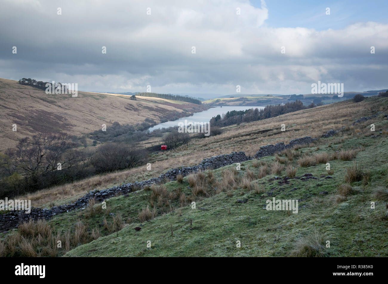 aerial view of mountains, lake brecon beacons national park Stock Photo ...