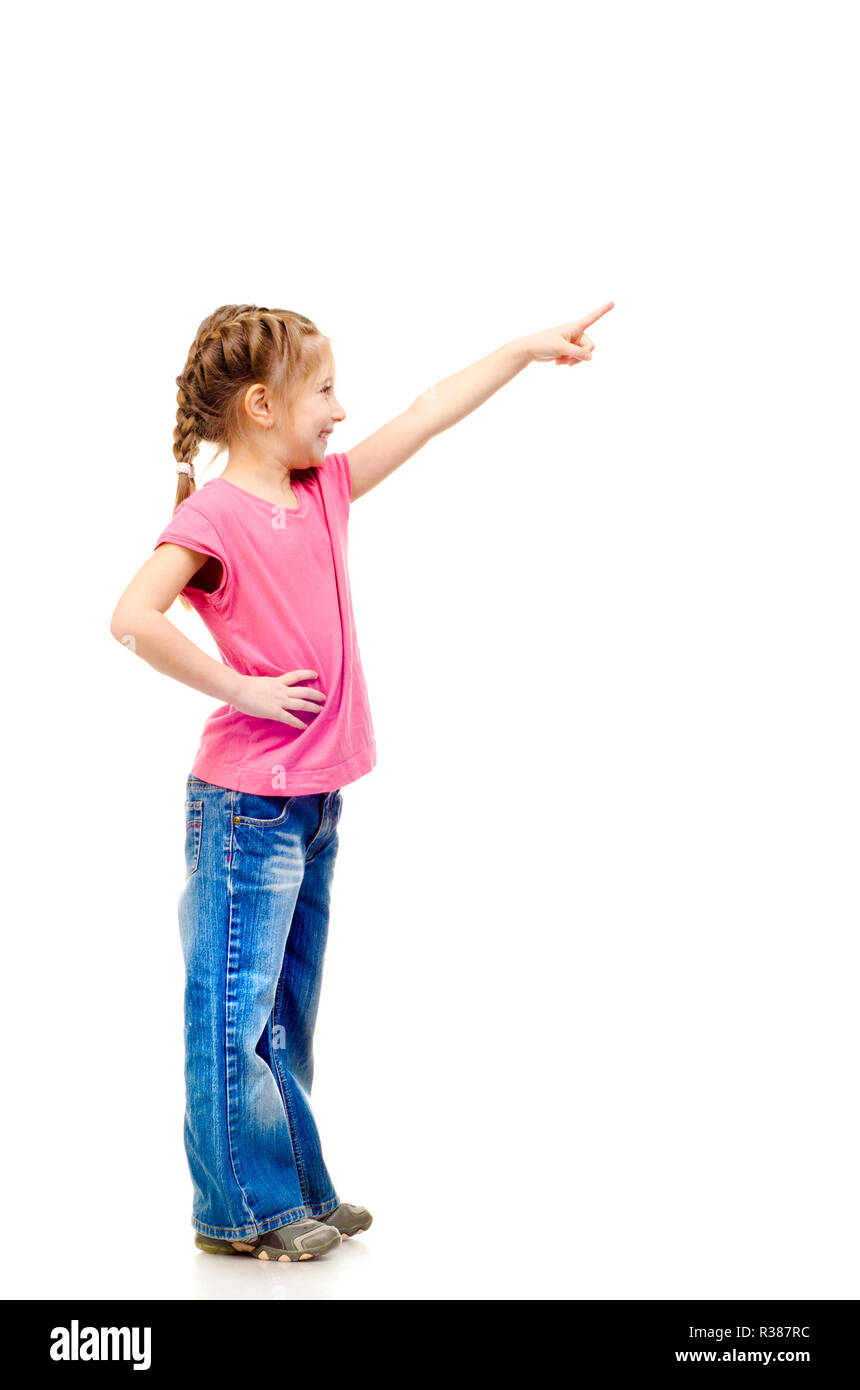little girl isolated on a white background Stock Photo - Alamy