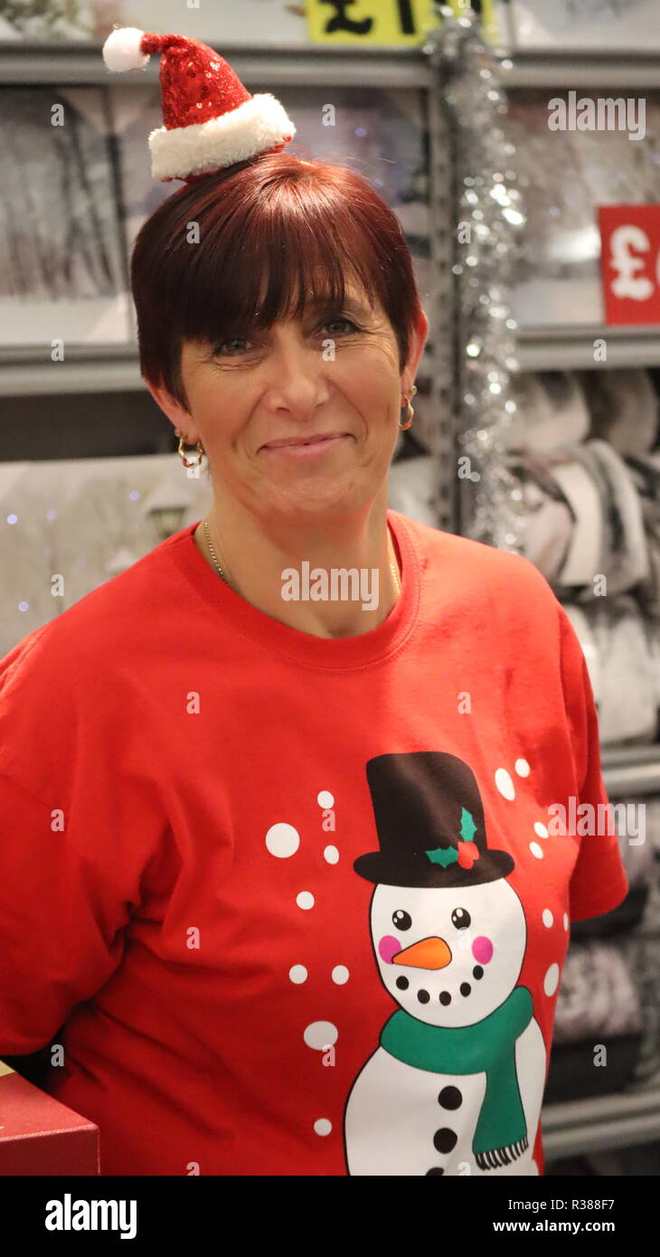 Christmas workers at Olympia Stock Photo - Alamy