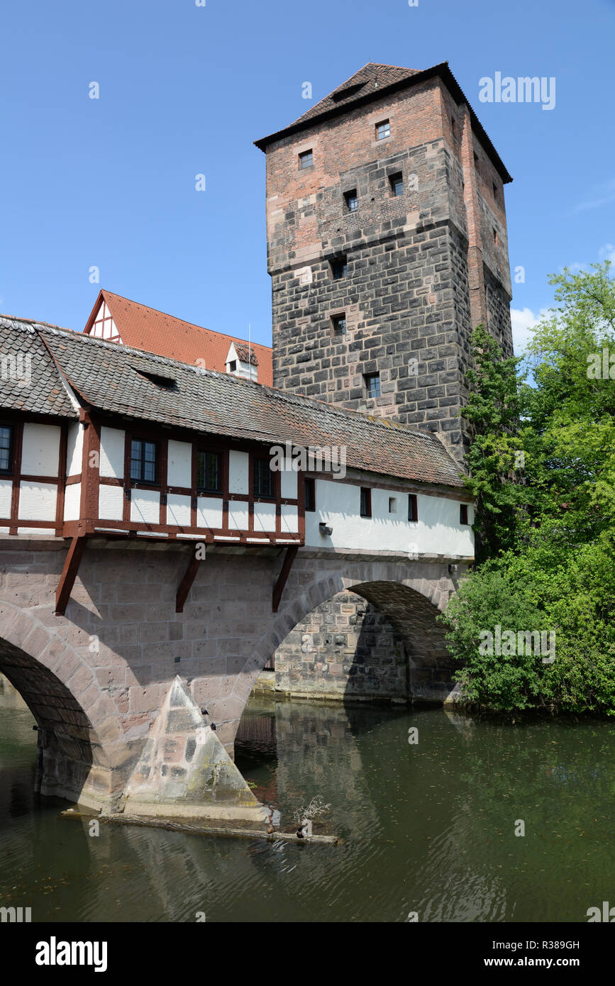henkersteg and water tower in nuremberg Stock Photo - Alamy