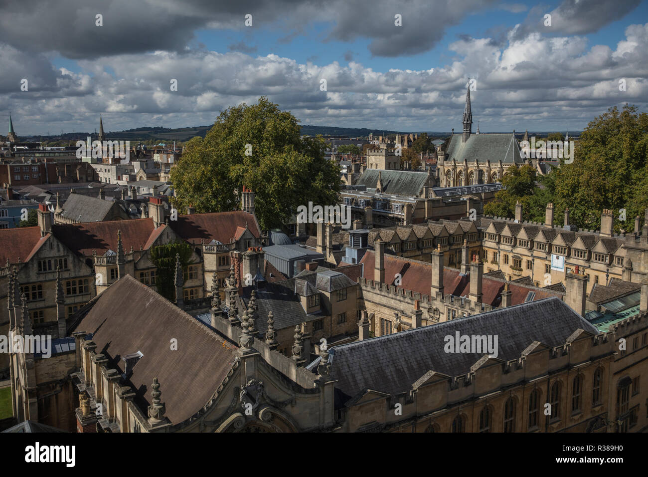 Panoramic view of Oxford from roof of University Church Stock Photo - Alamy