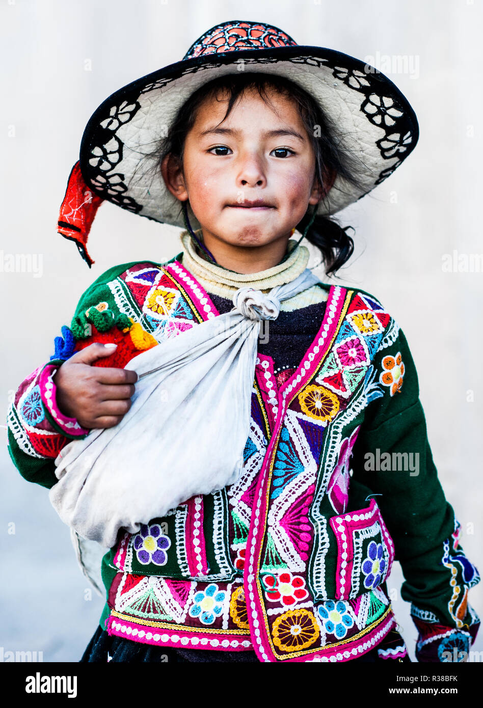 Pretty peruvian girl in traditional hi-res stock photography and images ...