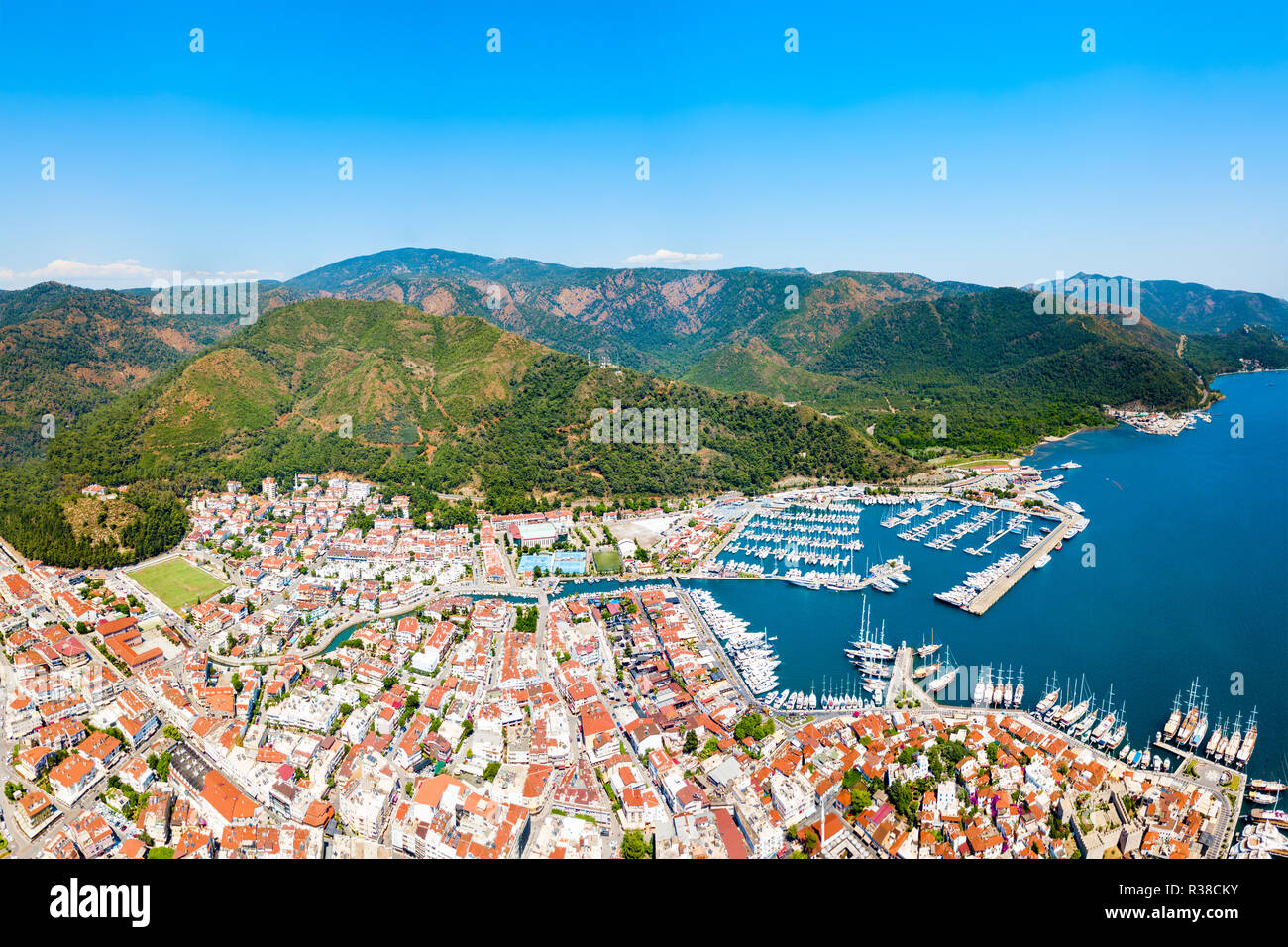 Marmaris city aerial panoramic view in Turkey Stock Photo - Alamy