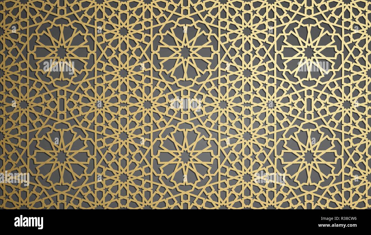 Islamic ornament vector , persian motiff . 3d ramadan islamic round ...