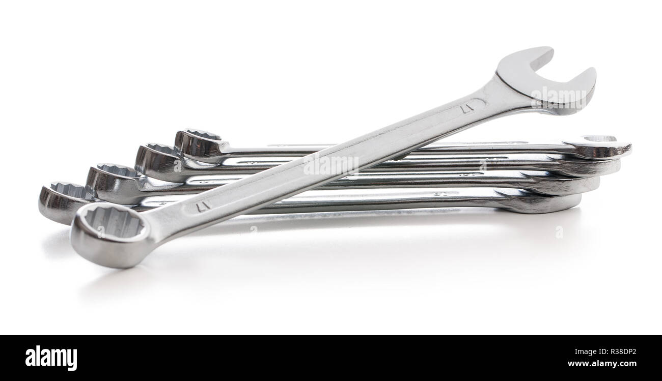 Chrome vanadium wrench. Industrial spanner isolated on white background ...