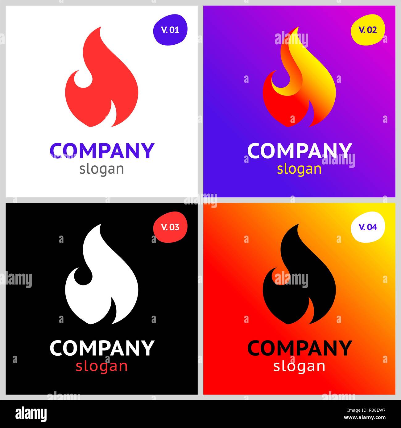 fire flames, new colored set on gradient Stock Vector Image & Art - Alamy