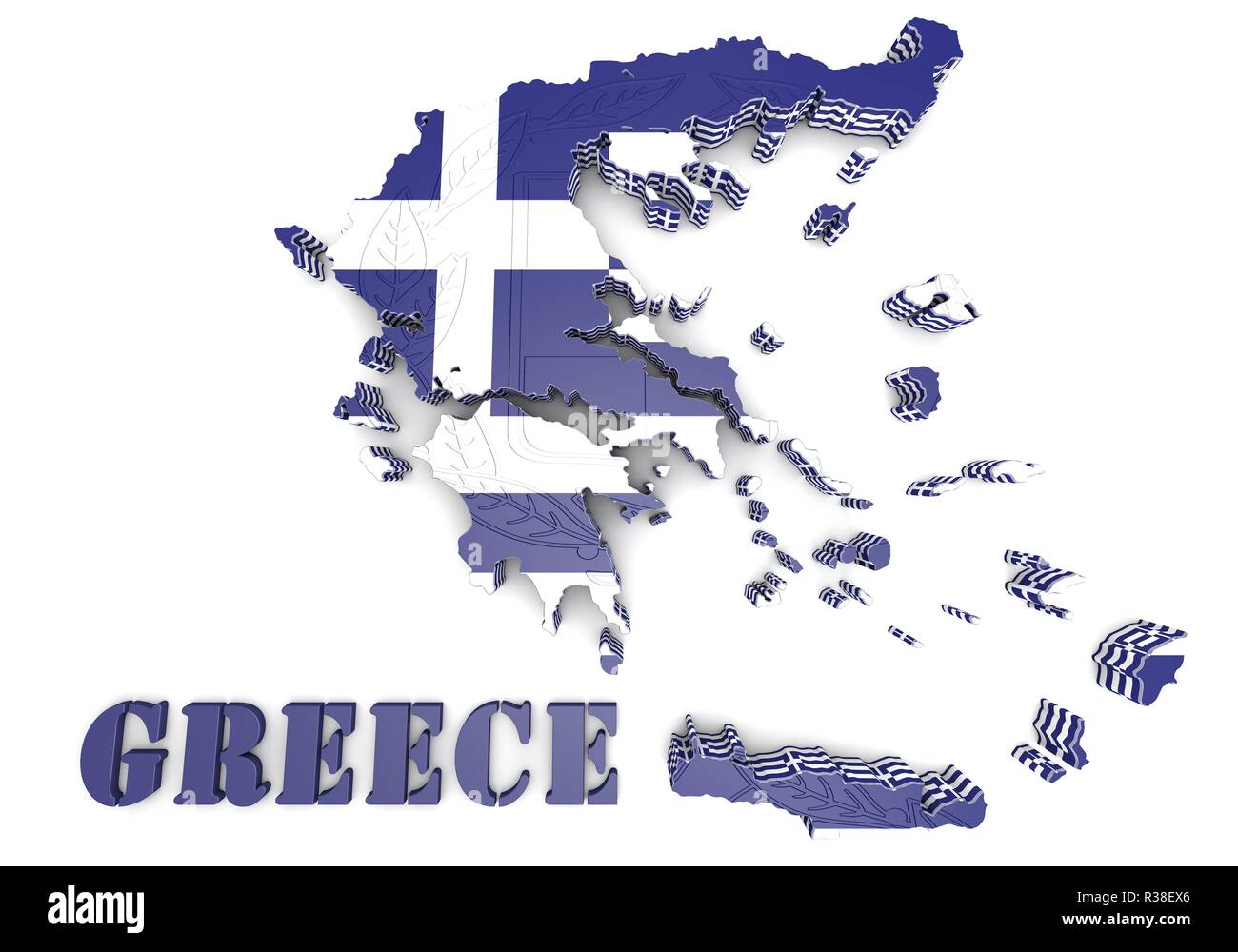 Crete greece europe map Cut Out Stock Images & Pictures - Alamy