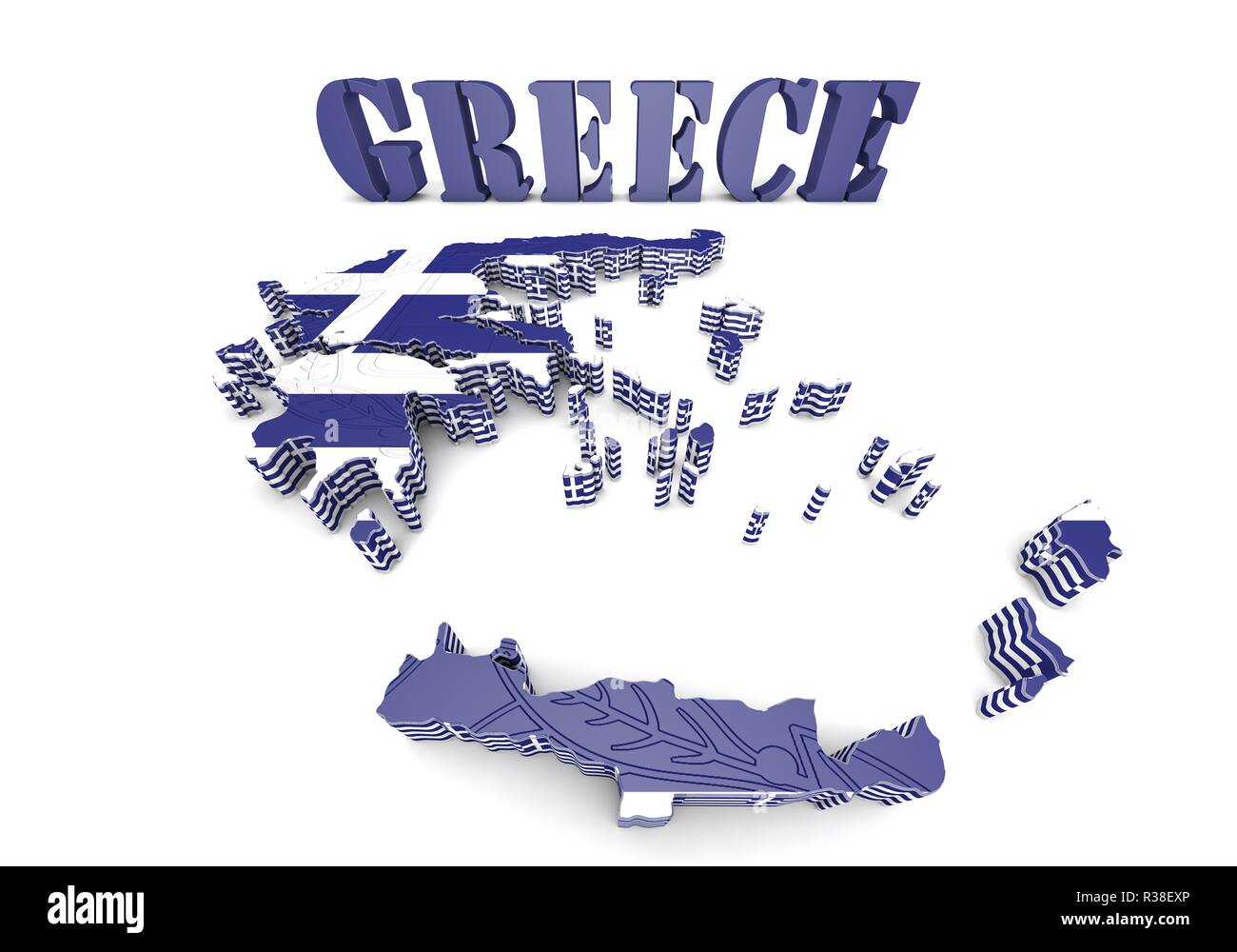Crete greece europe map Cut Out Stock Images & Pictures - Alamy