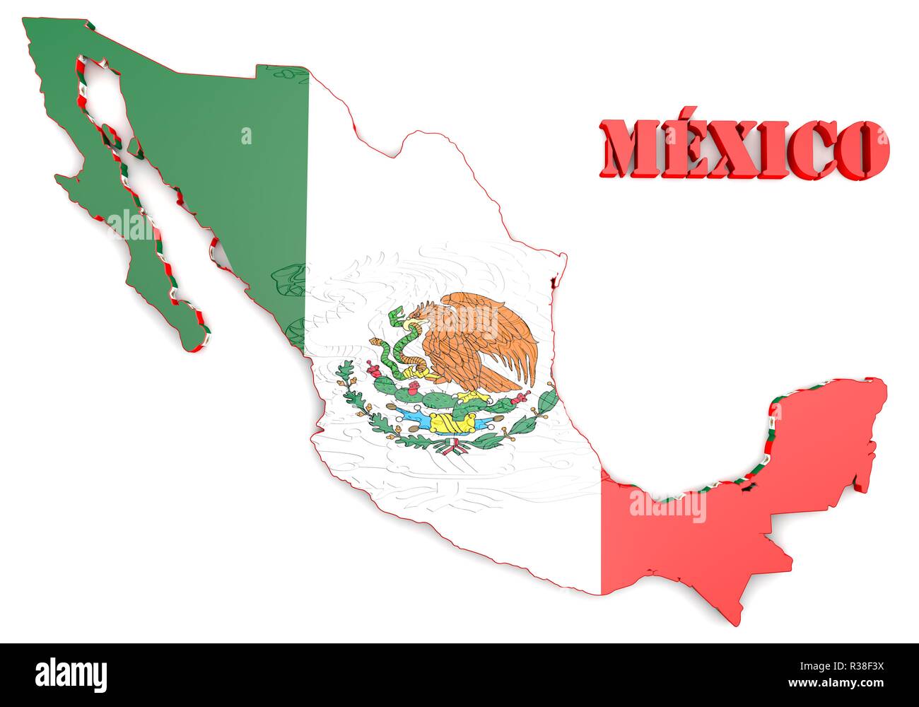 Mapa De La Bandera Mexicana Vector Map Of State Of Mexico Combined