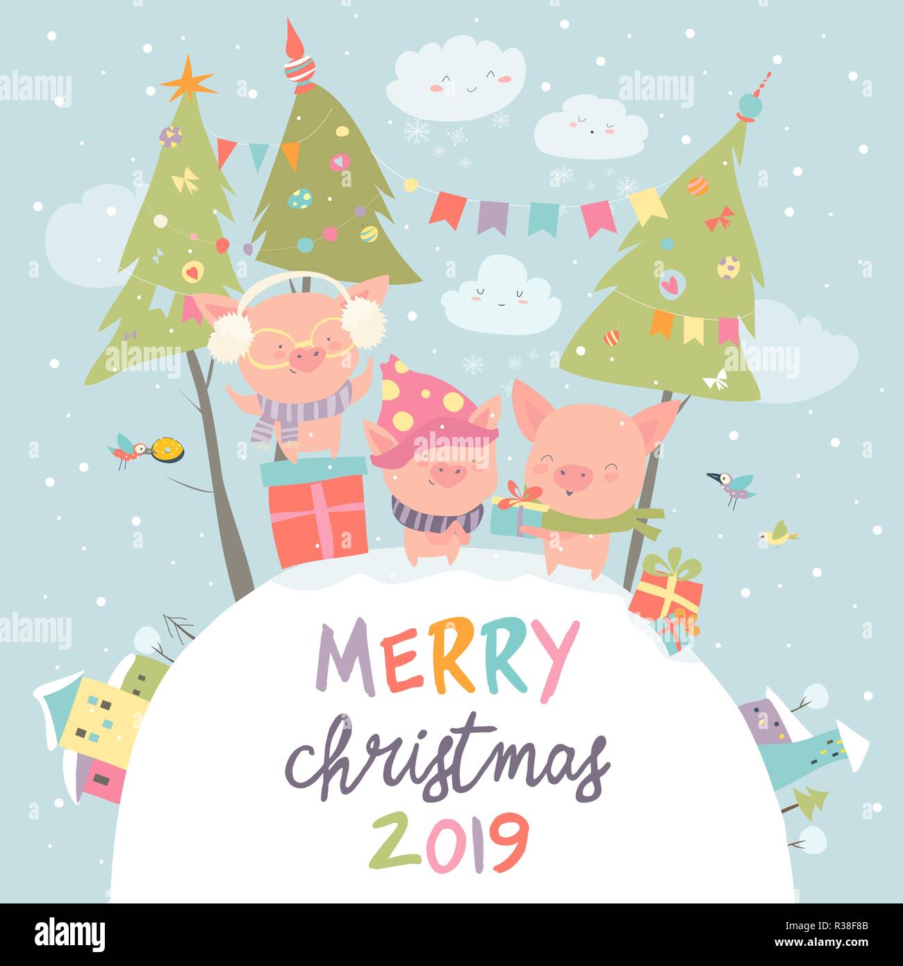 2019 year pig pigs Stock Vector Images - Alamy