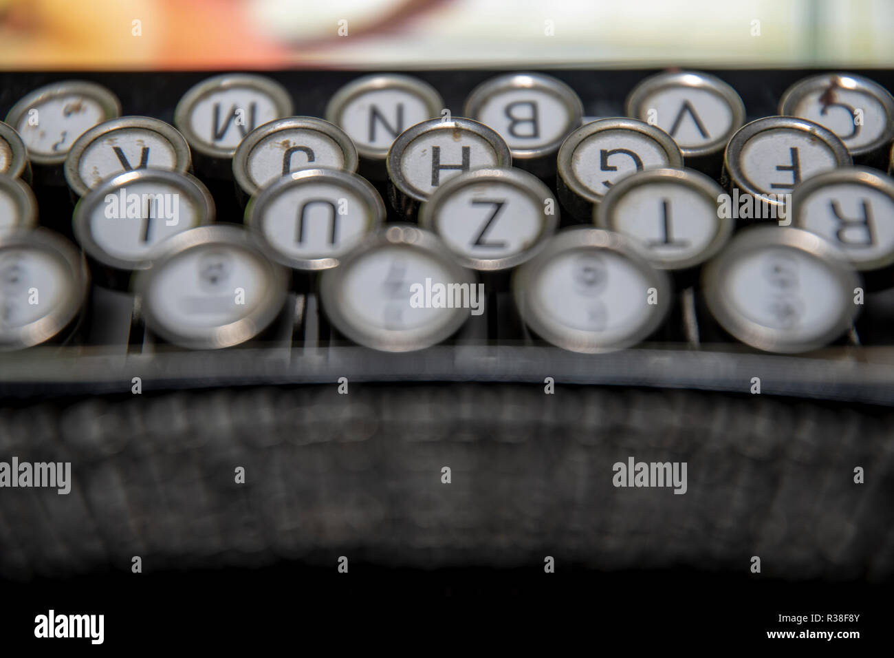 old typewriter with numbers and alphabet Stock Photo - Alamy