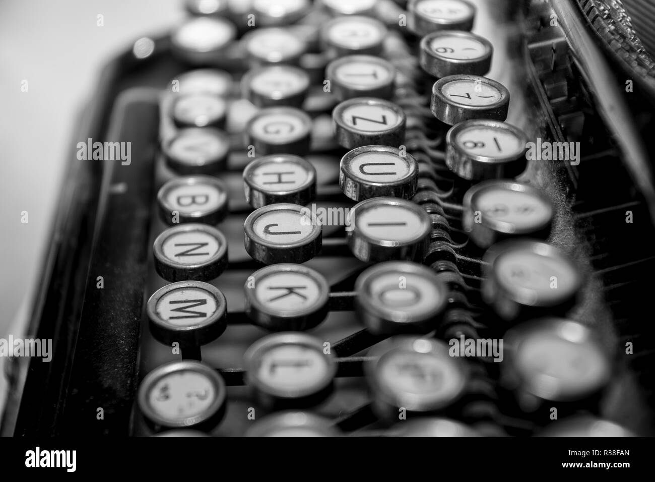 old typewriter with numbers and alphabet Stock Photo - Alamy