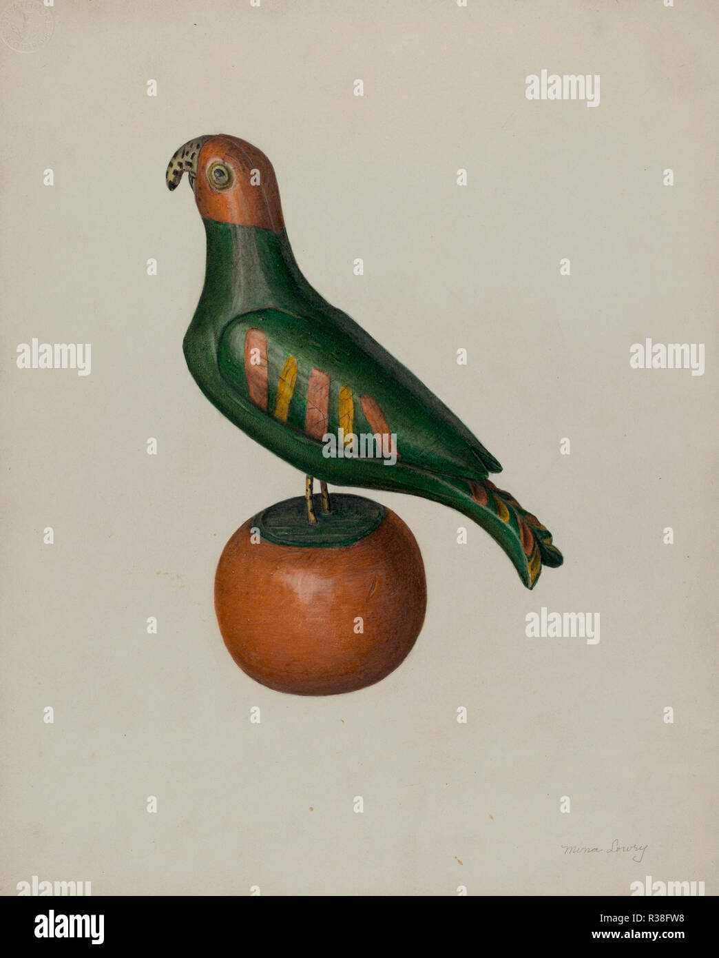 Pa. German Parrot. Dated: 1935/1942. Dimensions: overall: 36 x 28.7 cm ...