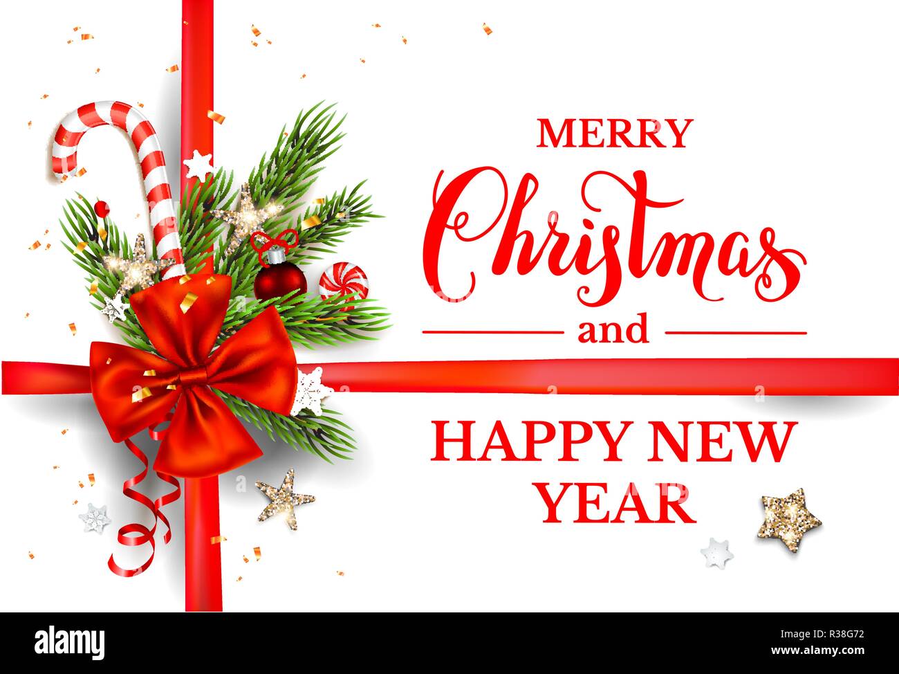 Blank card christmas branches Stock Vector Images - Alamy