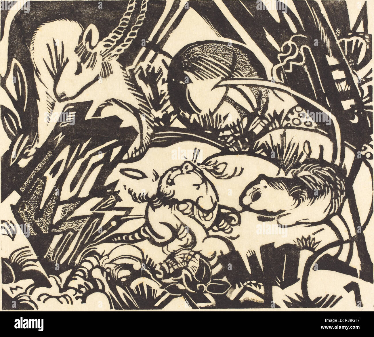 Animal Legend (Tierlegende). Dated: 1912. Medium: woodcut on japan ...