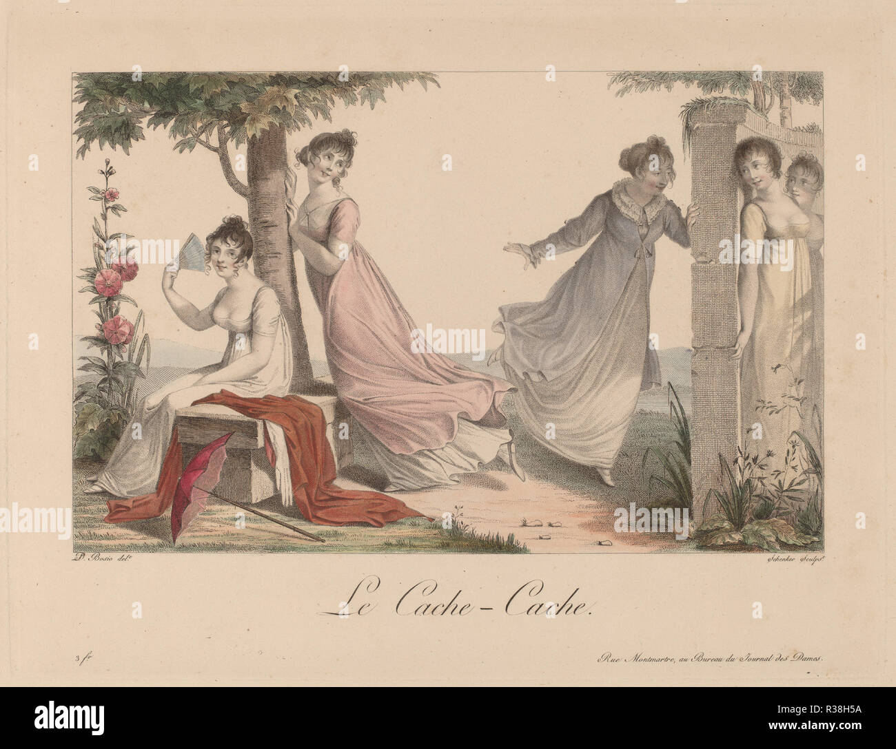 La cache-cache. Medium: hand-colored engraving. Museum: National ...