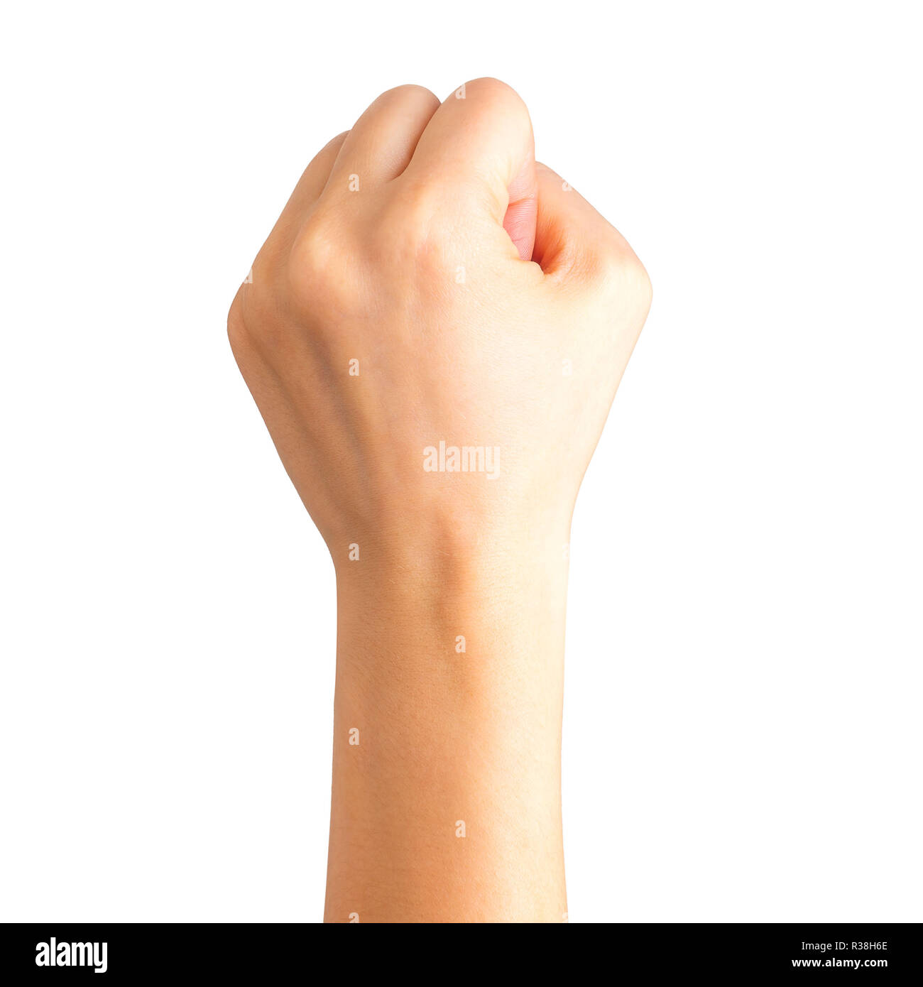Woman clenched fist. Concept of unity, fight or cooperation Stock Photo ...