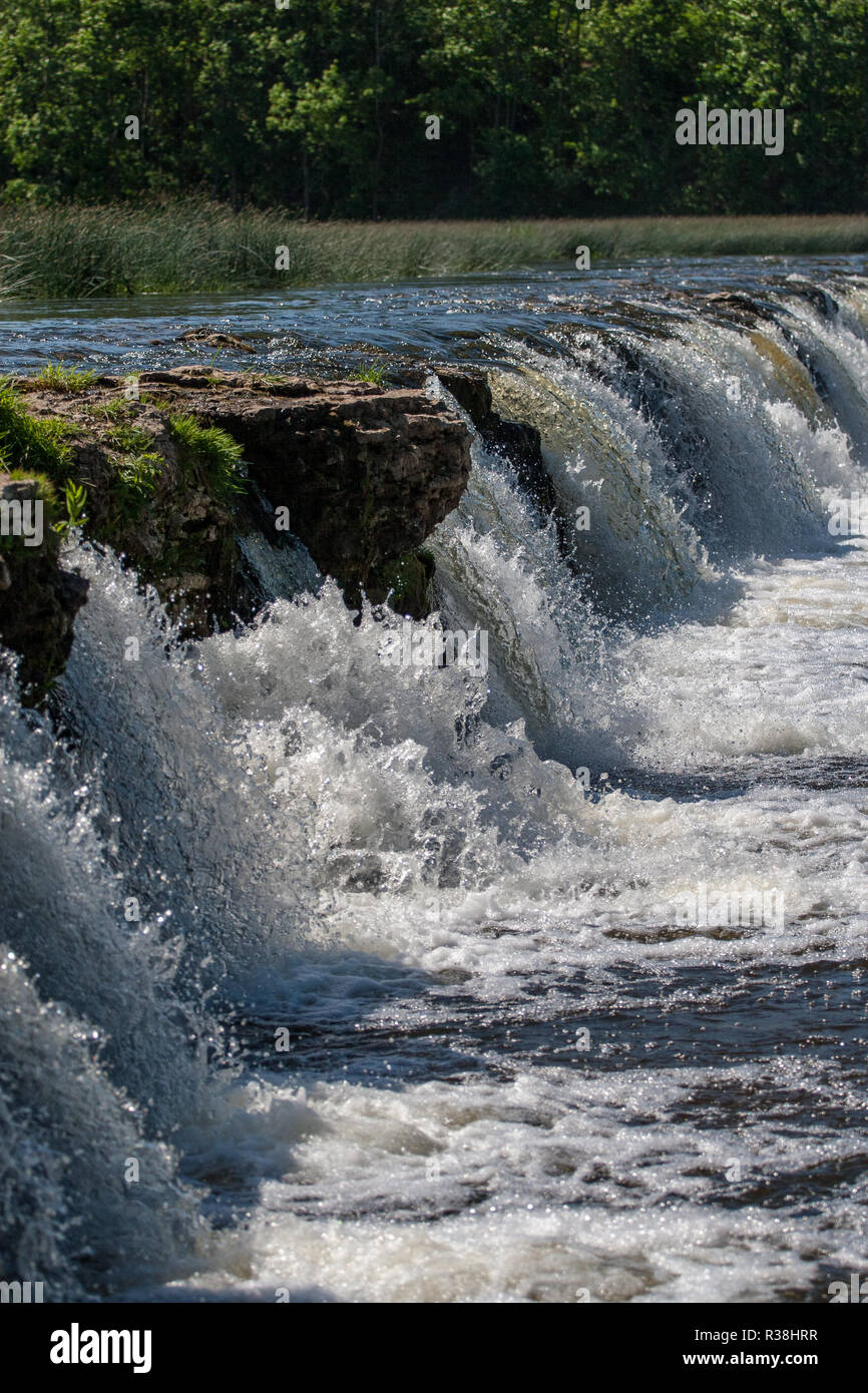fresh clean waterfall in summer with loads of water Stock Photo - Alamy