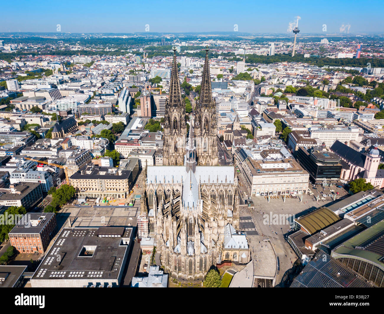 Cologne Cathedral aerial panoramic view in Cologne, Germany Stock Photo ...