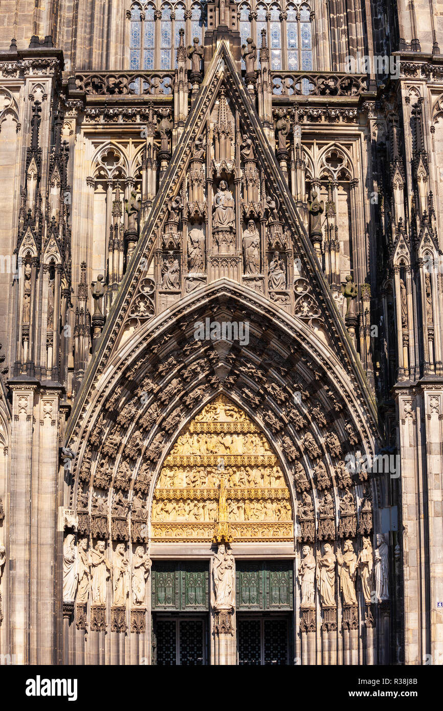 Cologne Cathedral facade details in Cologne city, Germany Stock Photo - Alamy