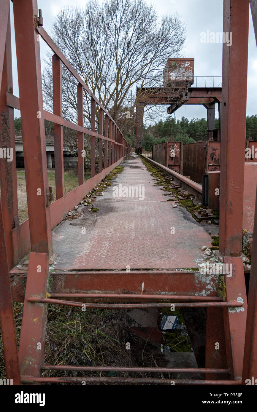 old red metal bridge over water. rusty details and close ups Stock ...