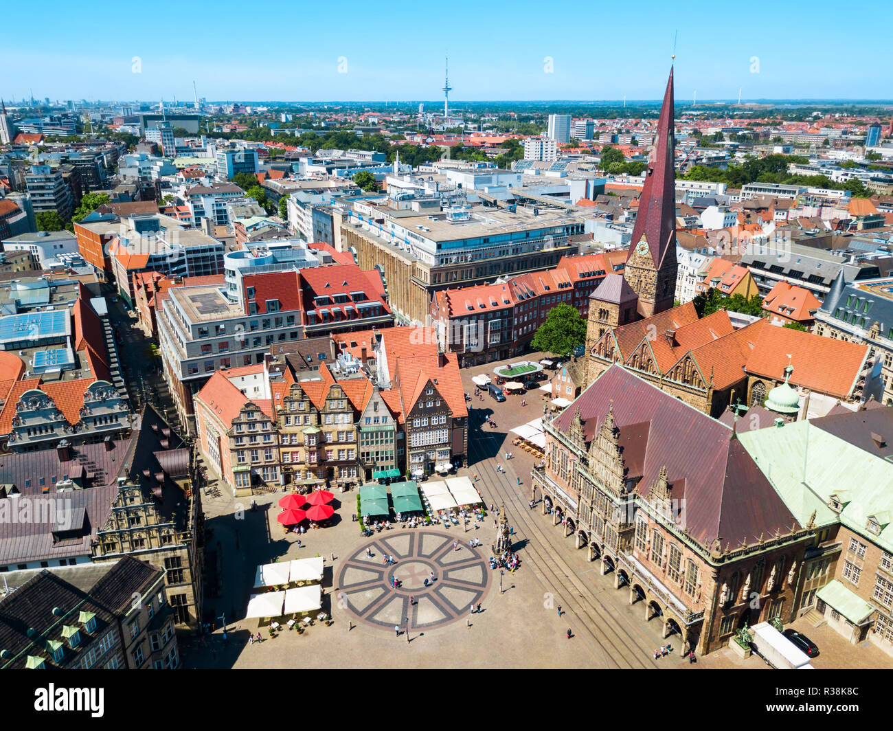 Bremen old town aerial panoramic view in Germany Stock Photo - Alamy