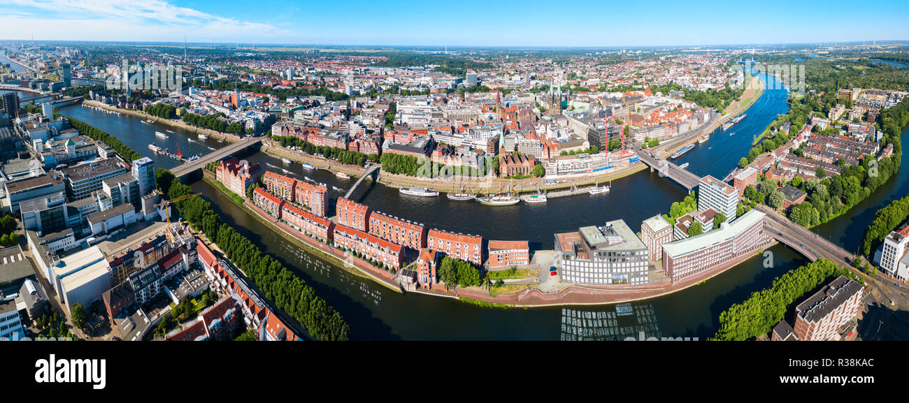 Bremen old town aerial panoramic view in Germany Stock Photo - Alamy