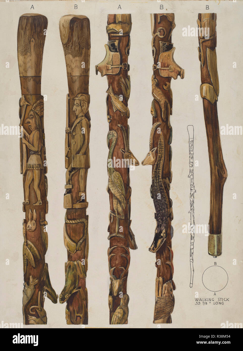 Walking Sticks. Dated: 1935/1942. Dimensions: overall: 35.6 x 27.9 cm ...
