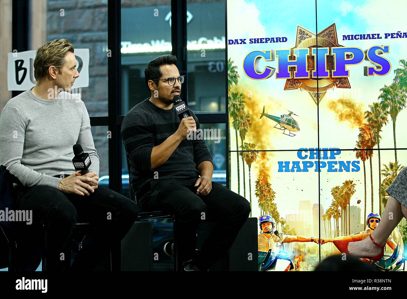 NEW YORK, NY - MARCH 23: Dax Shepard and Michael Pena attend Build ...