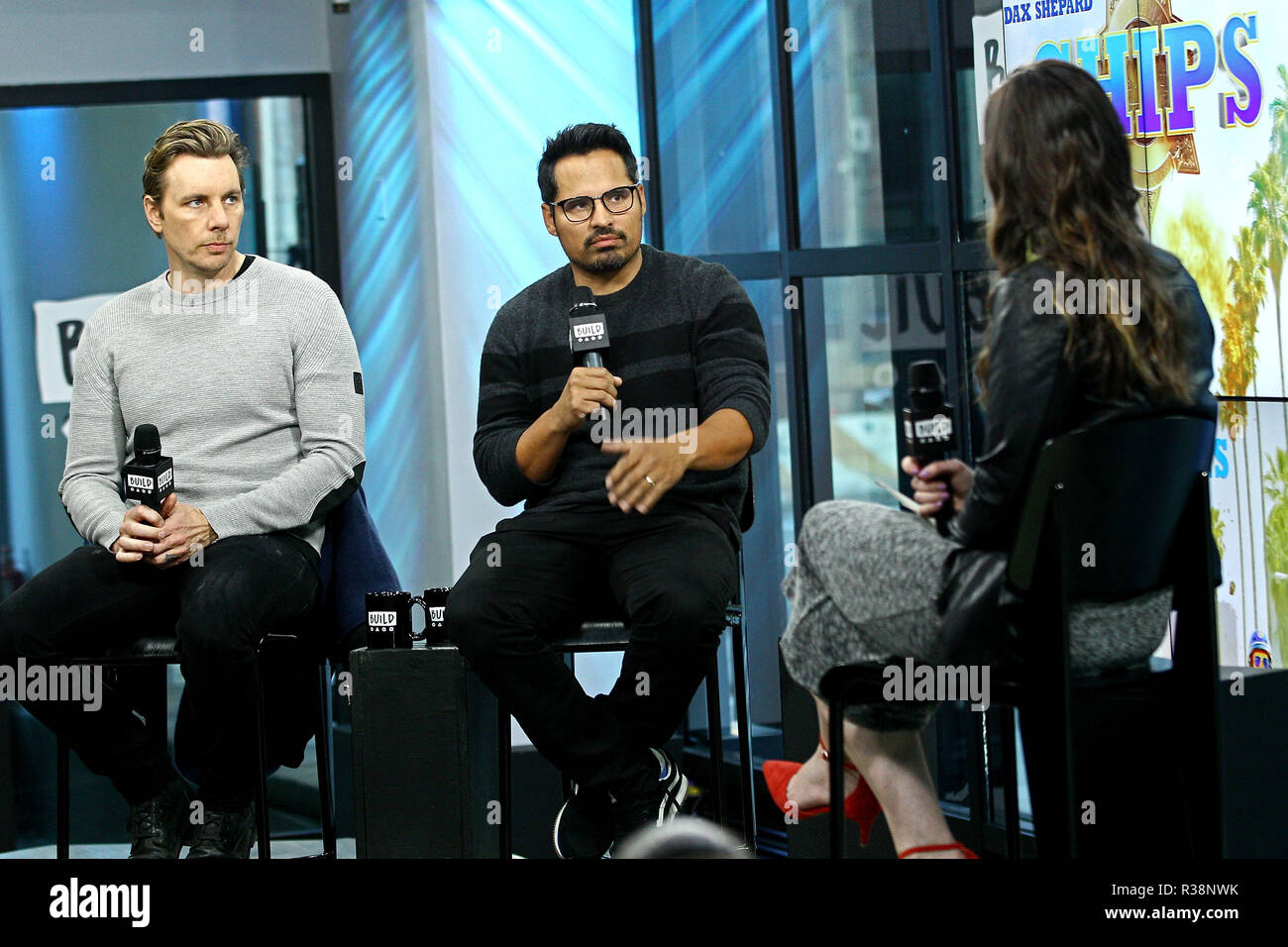 NEW YORK, NY - MARCH 23: Dax Shepard and Michael Pena attend Build ...
