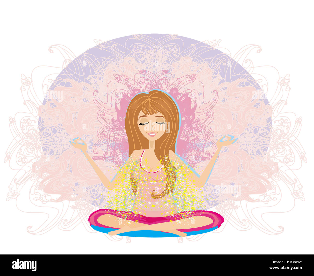 yoga girl in lotus position Stock Photo - Alamy