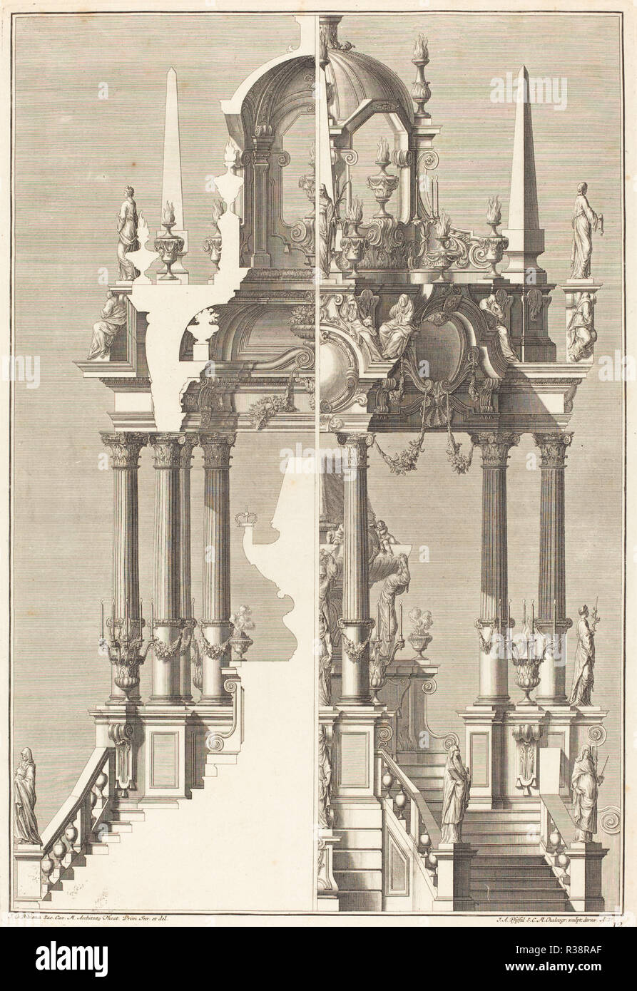 Catafalque. Dated: 1740. Dimensions: plate: 51.2 x 35.2 cm (20 3/16 x ...