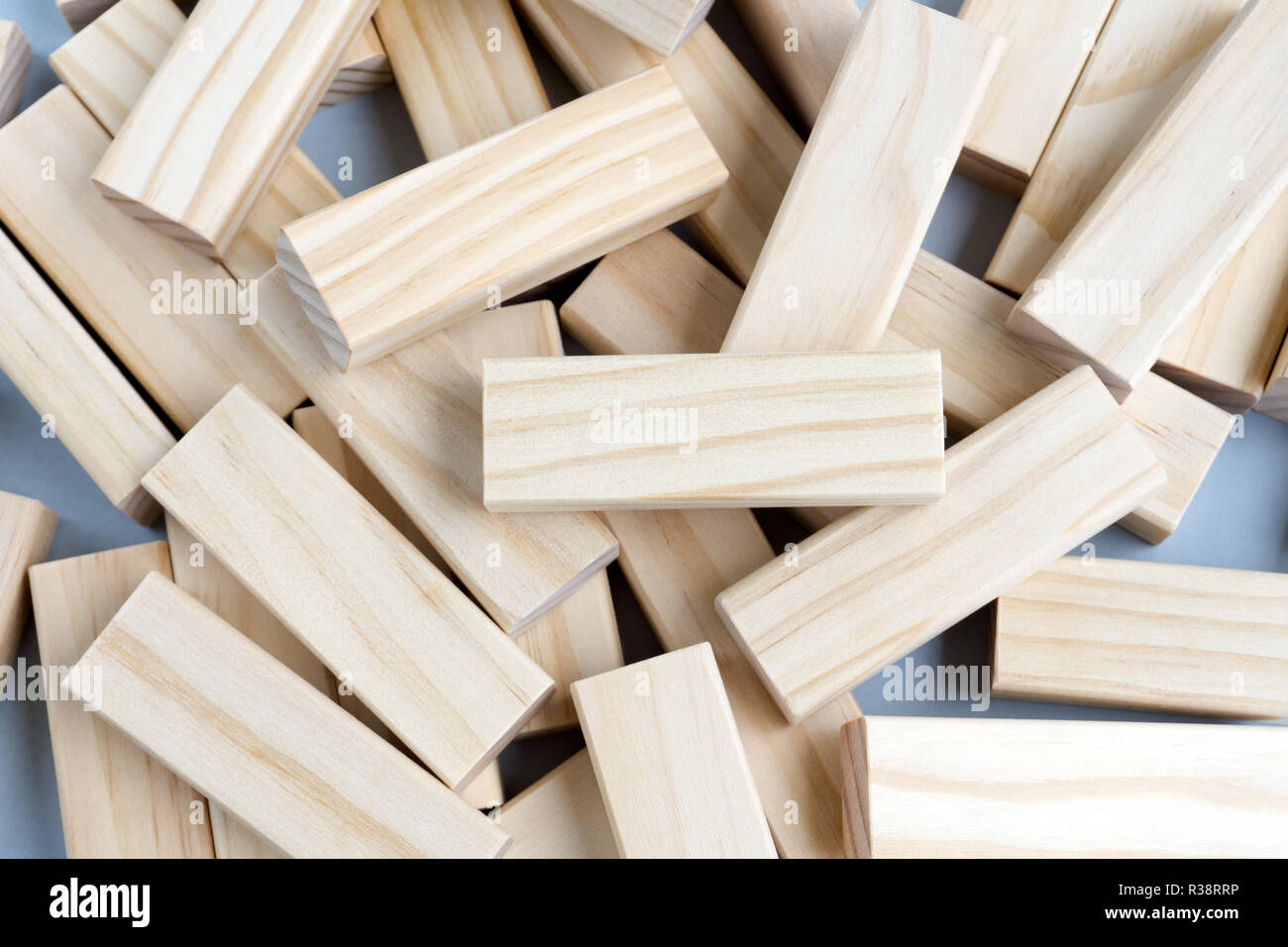 Stacked Of Collapsed Wood Blocks Stock Photo - Alamy