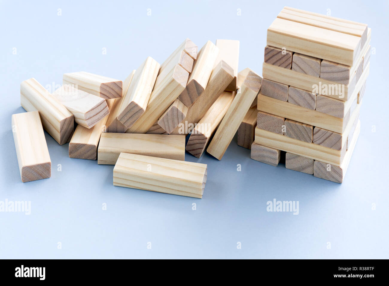 Collapsed Stacked on Wood Blocks Stock Photo - Alamy