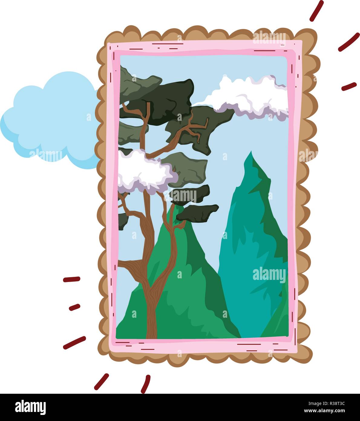 trees forest landscape square frame vector illustration design Stock ...