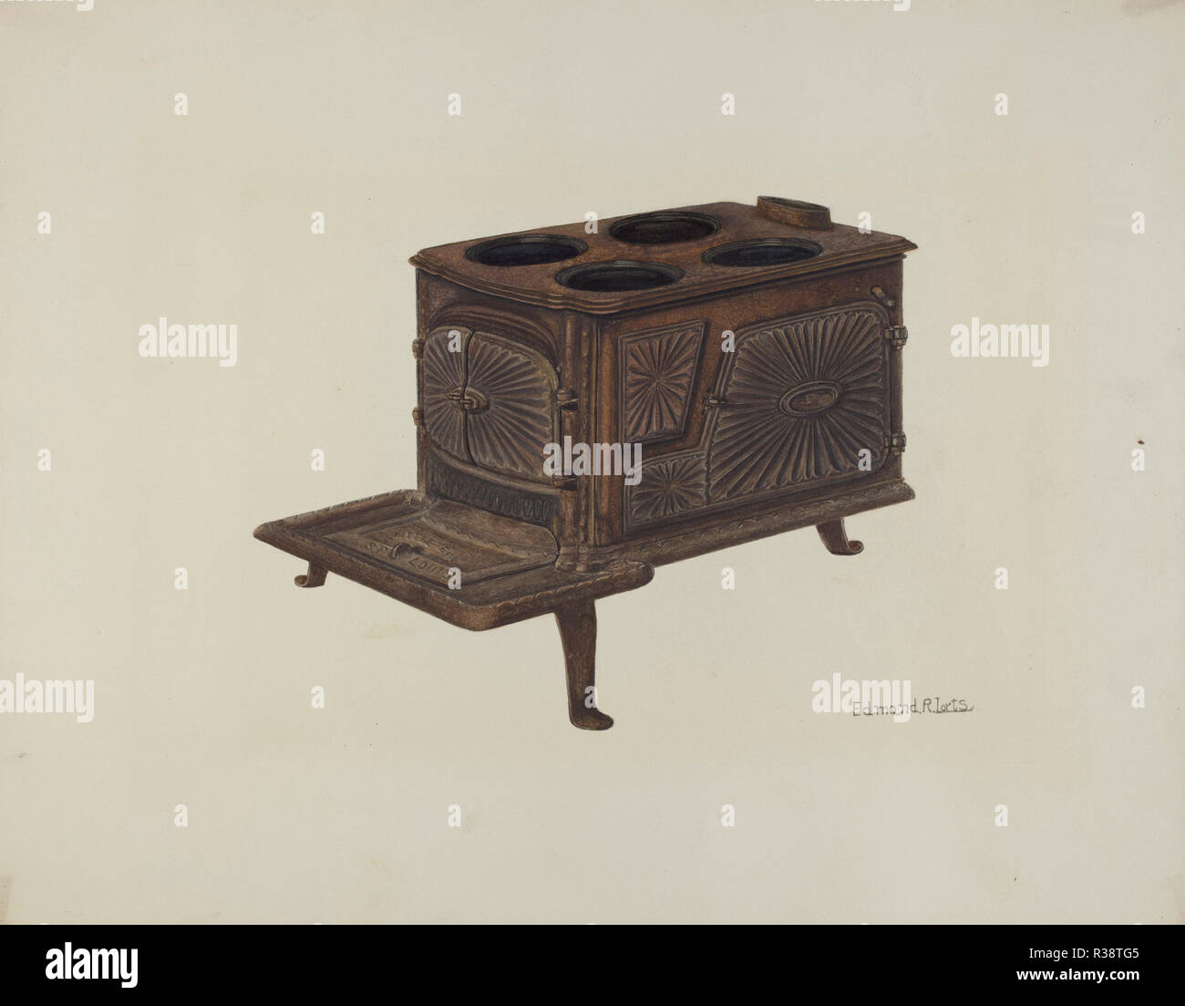 Cast Iron Toy Stove. Dated: c. 1939. Dimensions: overall: 35.8 x 45.6 ...