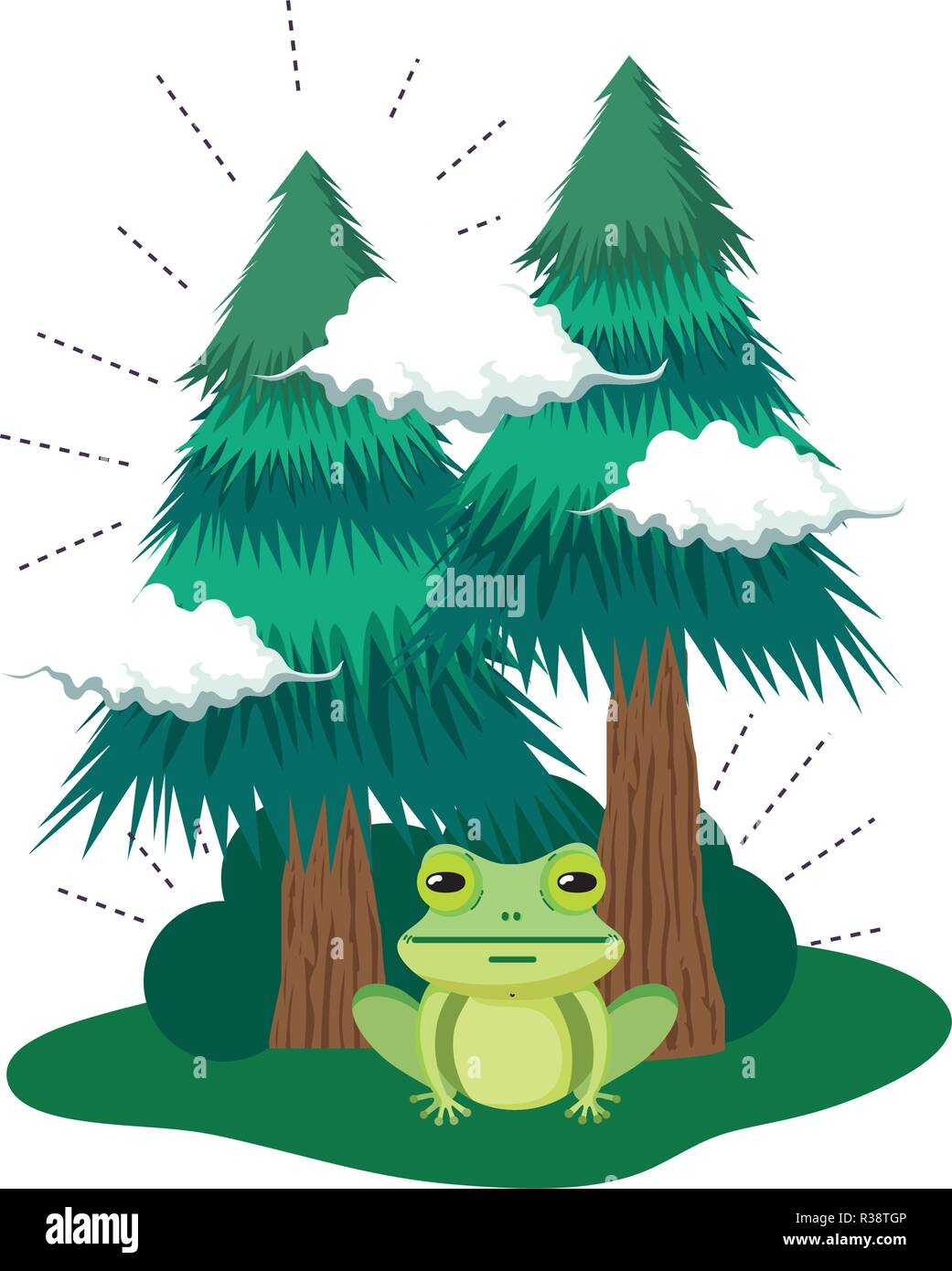 cute toad in the landscape vector illustration design Stock Vector ...