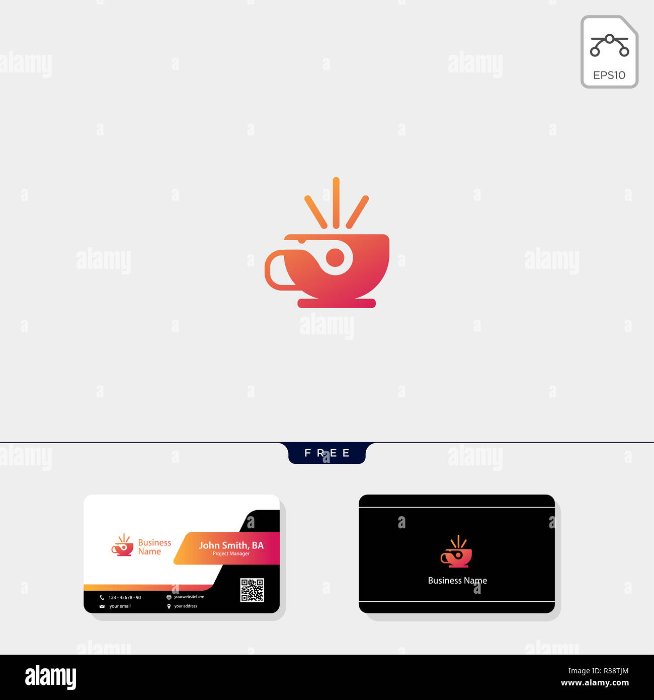cup, break, cafe concept logo template vector illustration, free your ...