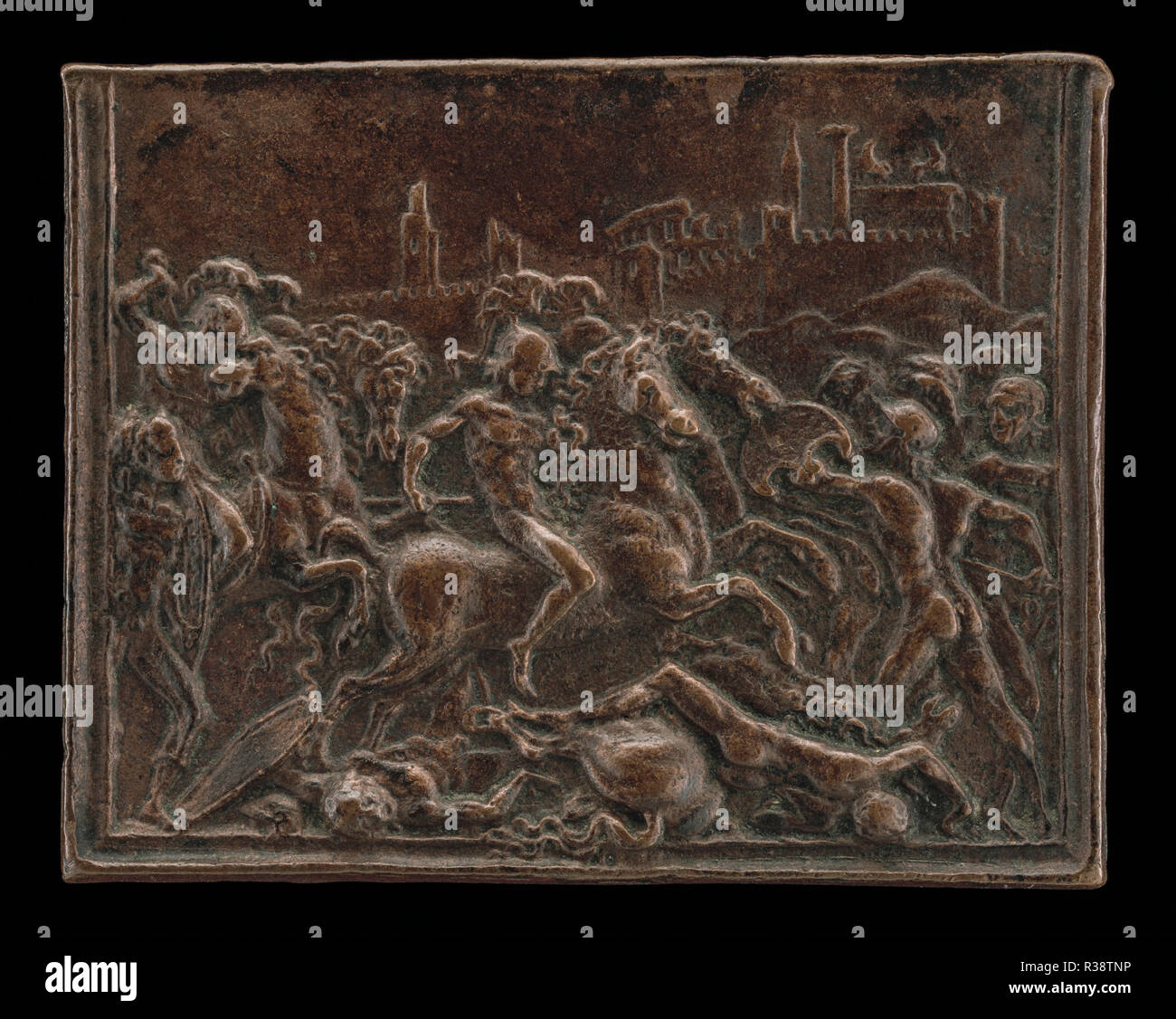 Coriolanus in Battle Before Rome. Dimensions: overall: 4 x 5 cm (1 9/16 ...