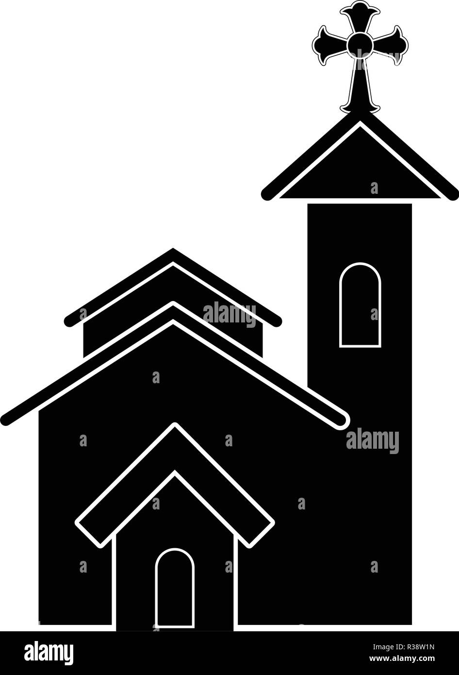 Isolated catholic church silhouette Stock Vector Image & Art - Alamy