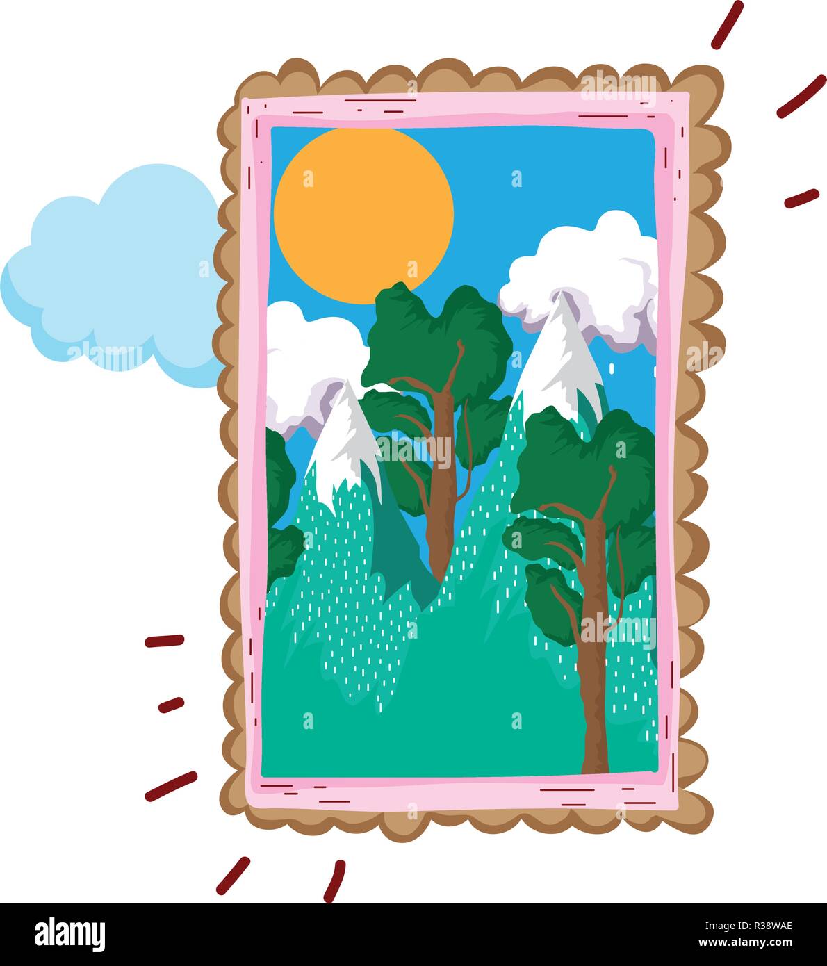 trees forest landscape square frame vector illustration design Stock ...