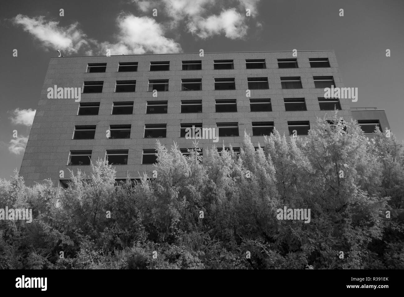 Office block facade Black and White Stock Photos & Images - Alamy