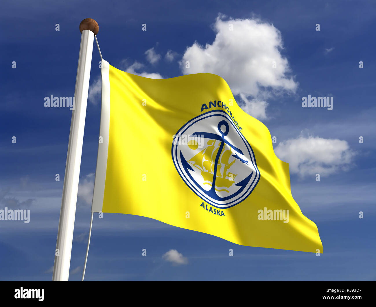 Anchorage city flag hi-res stock photography and images - Alamy