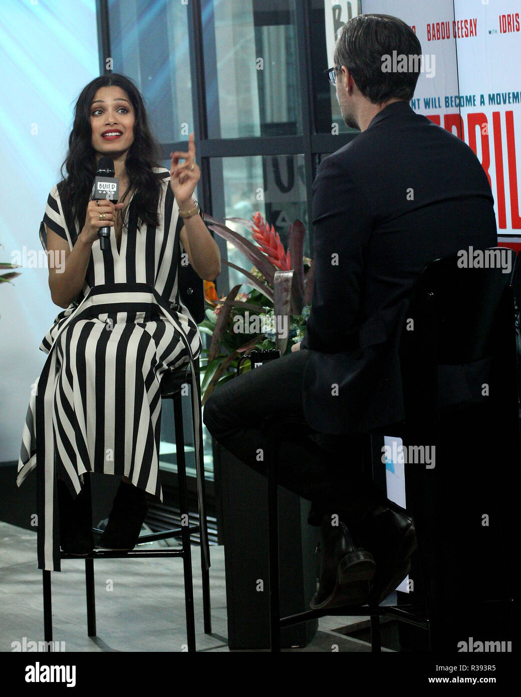 NEW YORK, NY - APRIL 03: Build Series Presents Freida Pinto Discussing ...