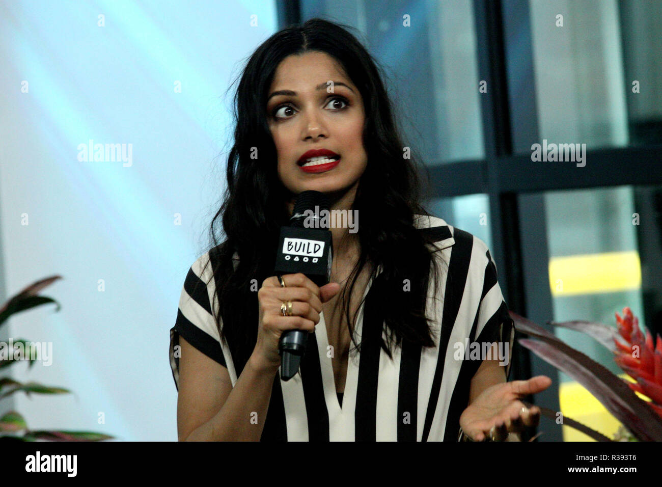 NEW YORK, NY - APRIL 03: Build Series Presents Freida Pinto Discussing ...
