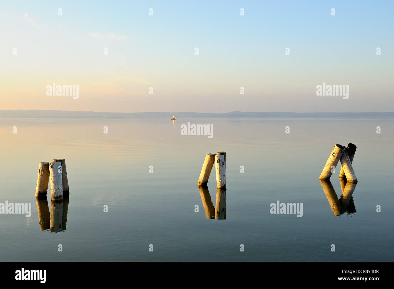 sailboat on lake neusiedl Stock Photo - Alamy