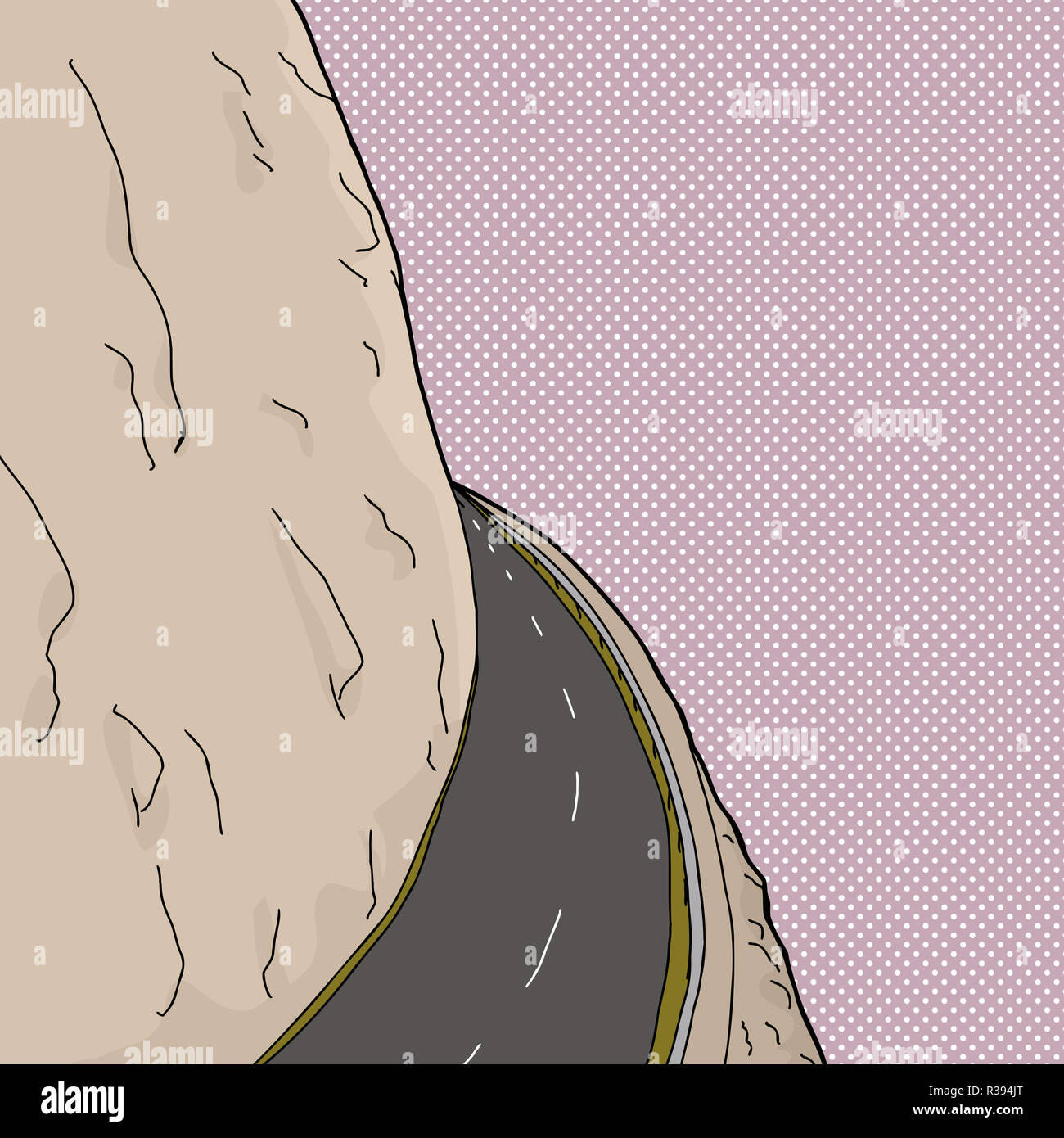 Hand drawn cartoon winding road hi-res stock photography and images - Alamy