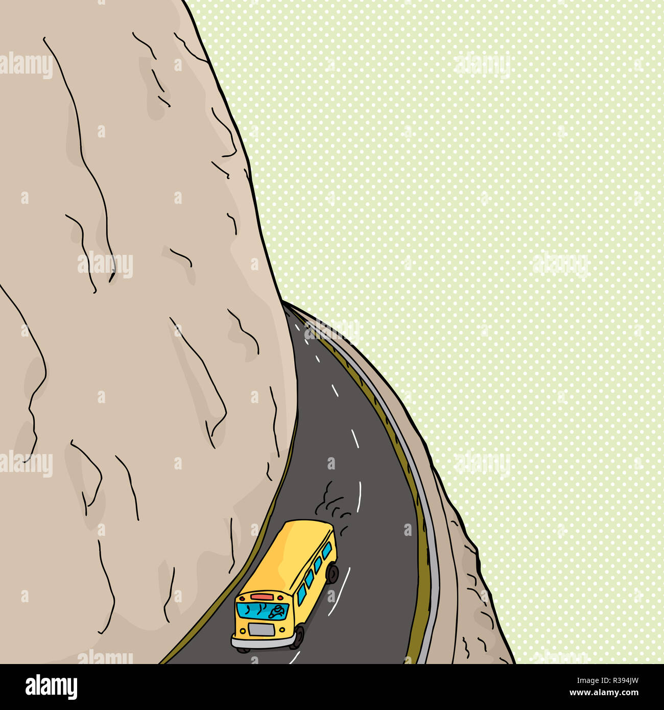 Hand drawn cartoon winding road hi-res stock photography and images - Alamy