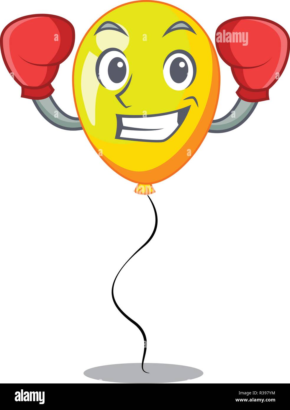 Boxing yellow balloon cartoon in shape illustration Stock Vector Image ...